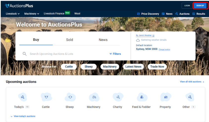 How to sign-up for an AuctionsPlus account